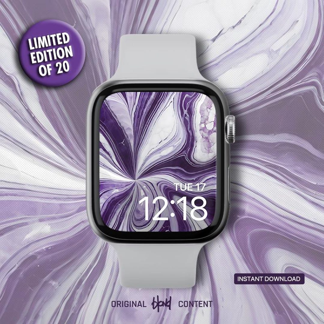 Purple Marble Apple Watch Wallpaper: Limited Edition Design (digital ...