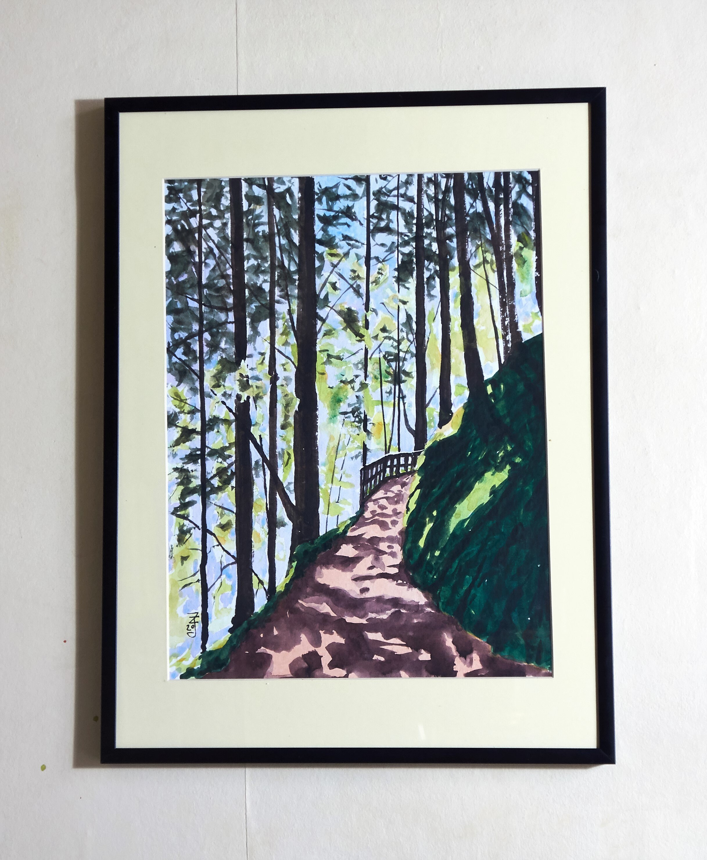 Forest track. Original watercolour painting. Mountains. Nature | Etsy