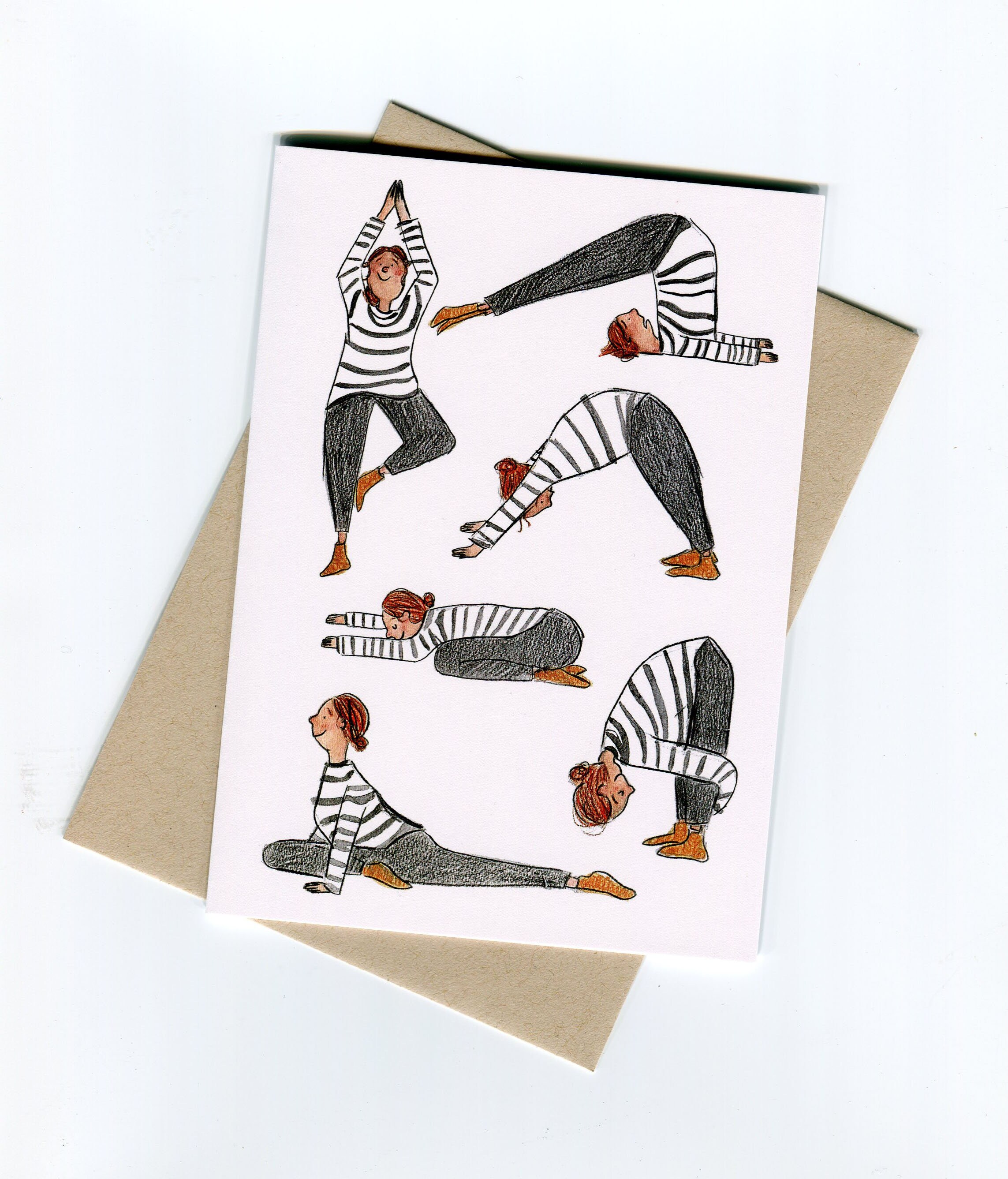 Yoga Card Illustrated Greetings Card Blank Greeting Cards - Etsy UK