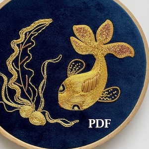 The Graceful Goldfish - Embroidery Pattern/ PDF Download/ Tutorial ...