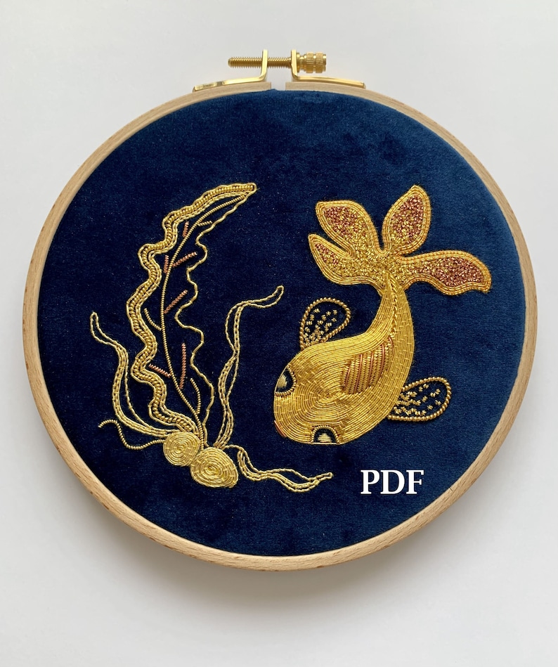 The Graceful Goldfish - Embroidery Pattern/ PDF Download/ Tutorial ...