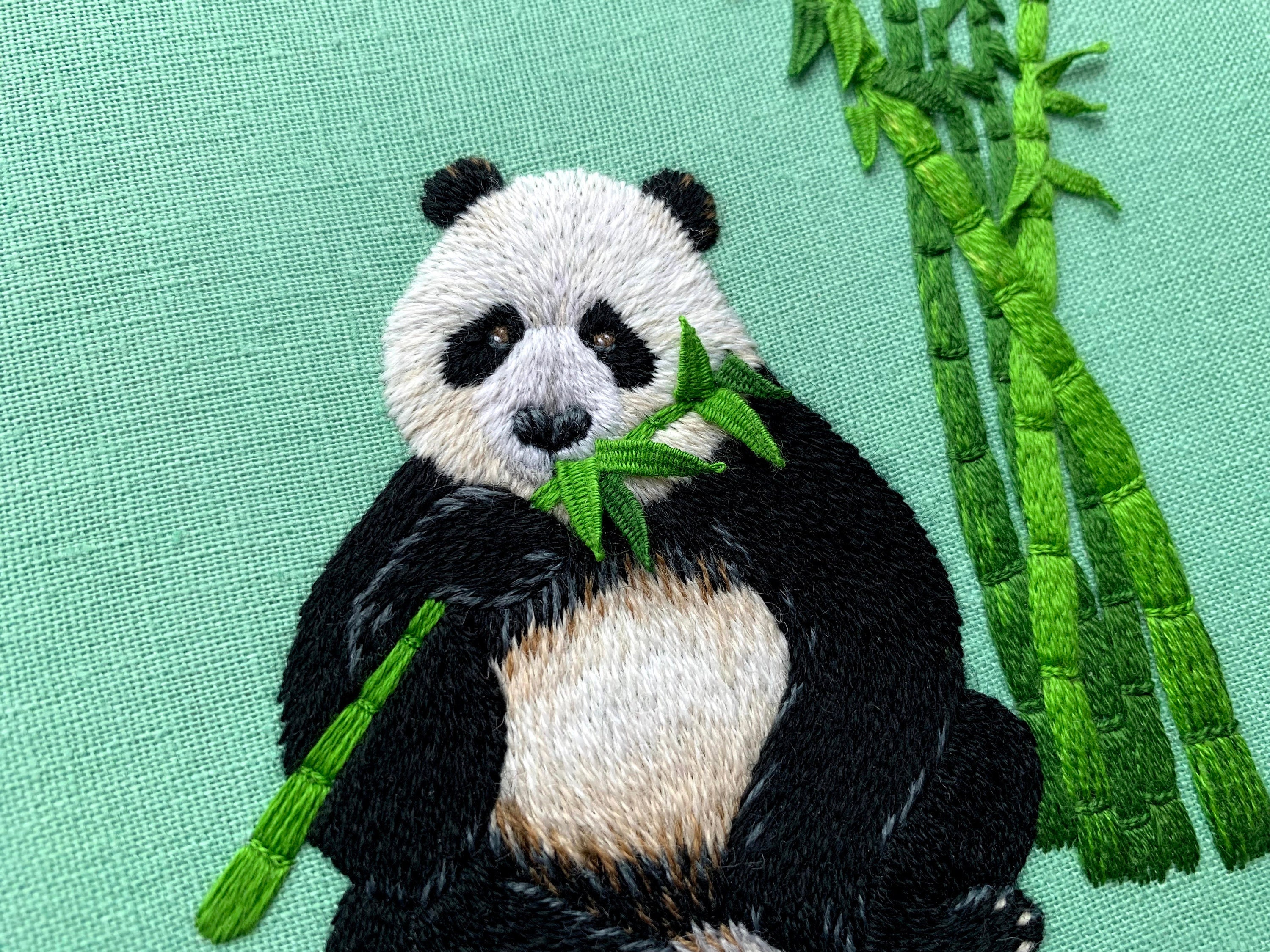 Panda and Bamboo - Embroidery Pattern/ PDF Download/ Tutorial ...