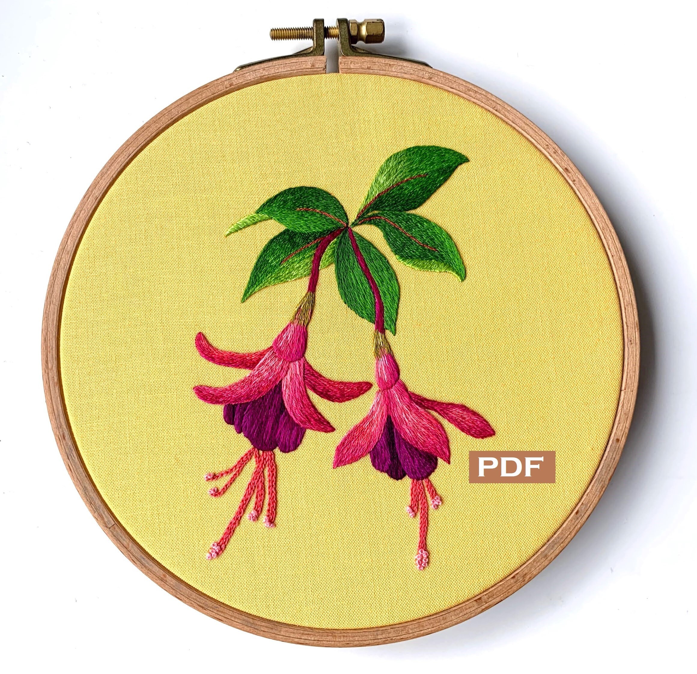 Fuchsia Embroidery Pattern/ PDF Download/ Tutorial/ Stitching Guide ...