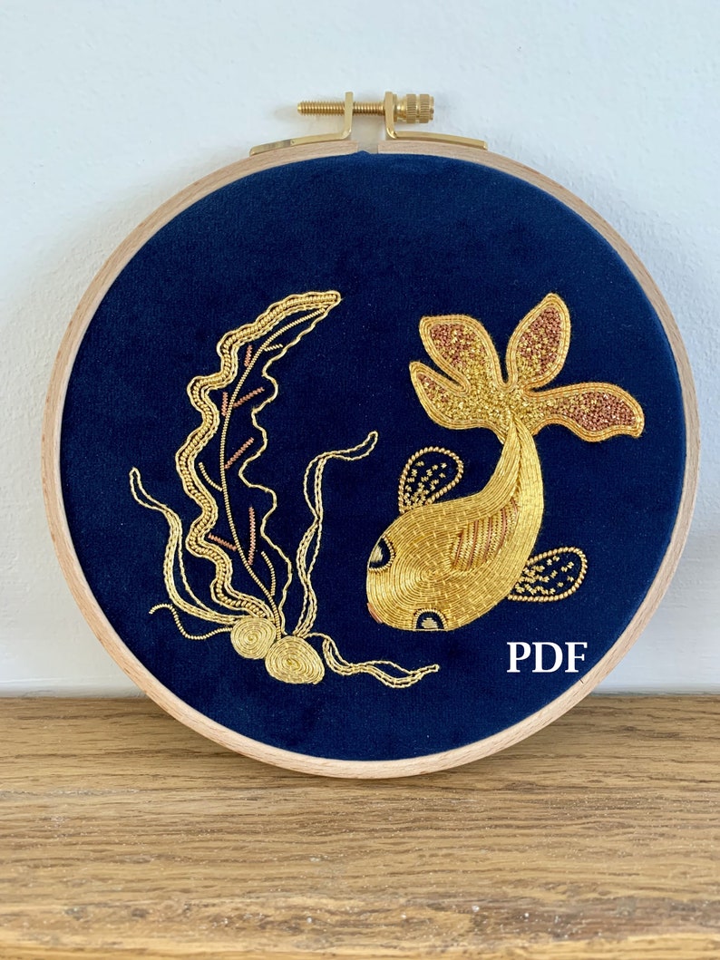 The Graceful Goldfish - Embroidery Pattern/ PDF Download/ Tutorial ...