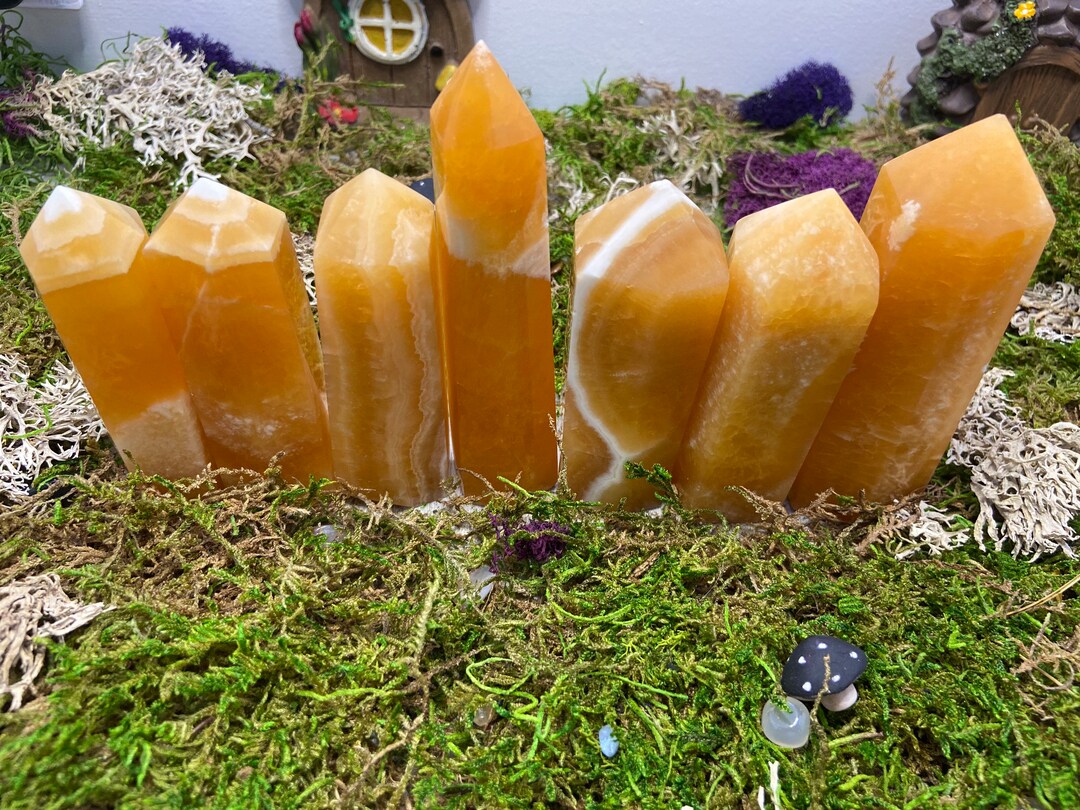 Large Orange Calcite Tower choose Your Own - Etsy