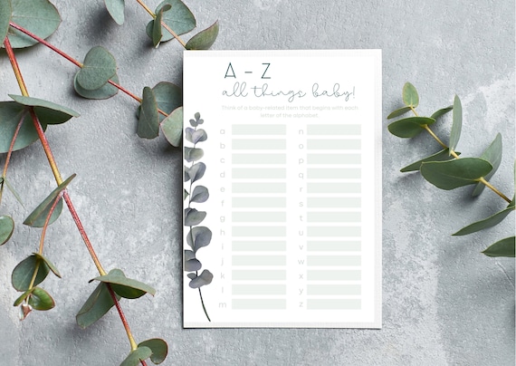 Printable Baby Items Alphabet Baby Shower Game Baby Shower - Etsy