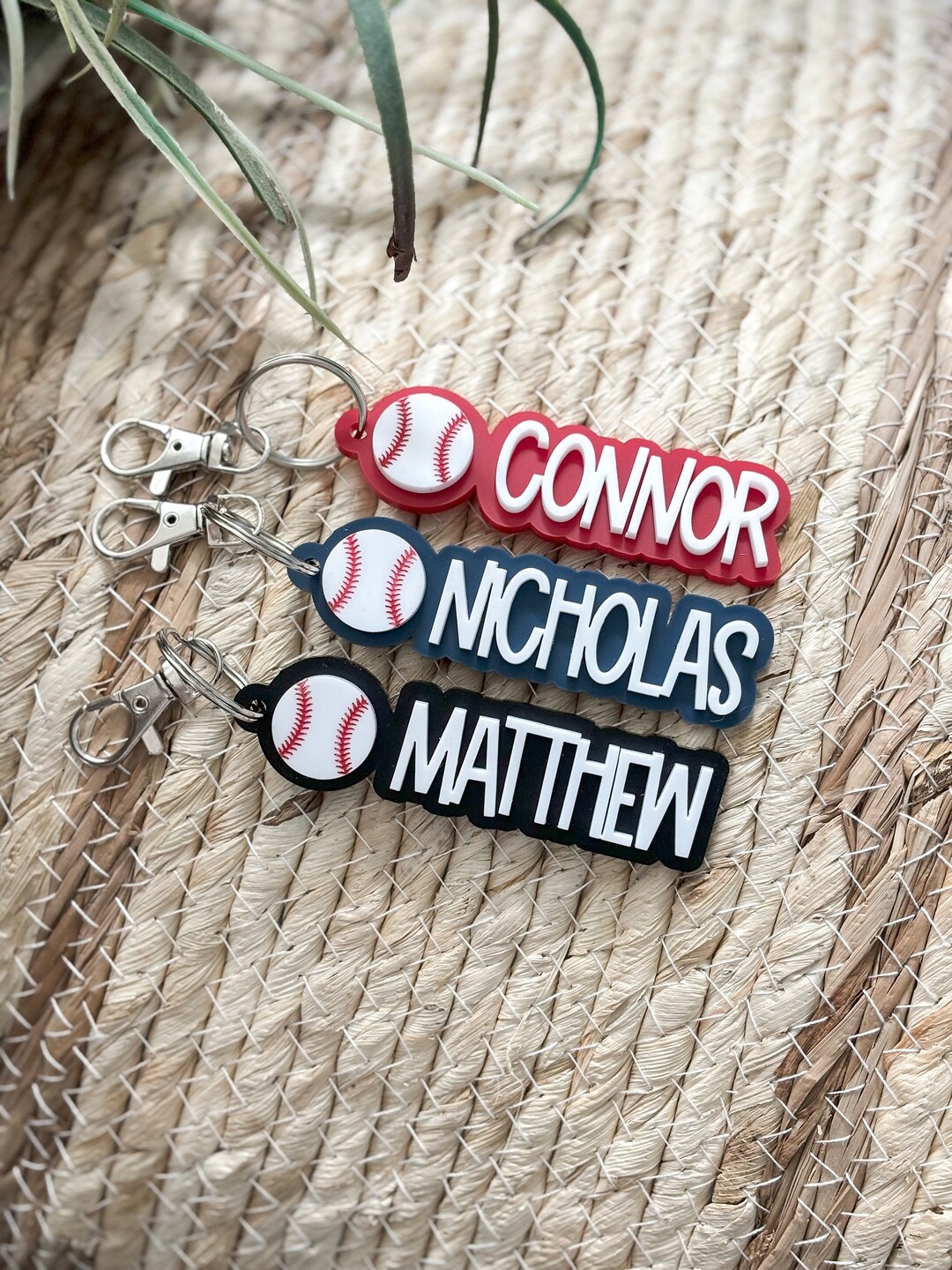 Baseball Name Keychain, Acrylic Keychain, 3D Name Keychain, Backpack ...
