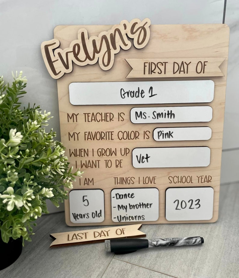 Personalized Back to School Sign, Interchangeable Back to School Sign ...