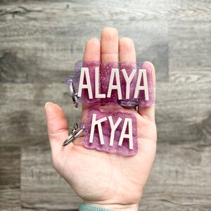 Acrylic Name Keychain, 3D Name Keychain, Backpack Keychain, Kids ...