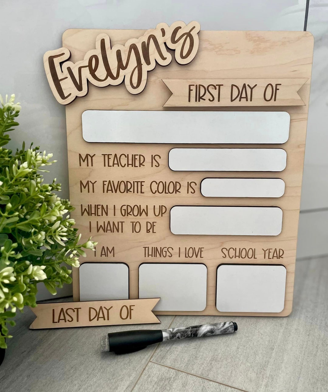 Personalized Back to School Sign, Interchangeable Back to School Sign ...