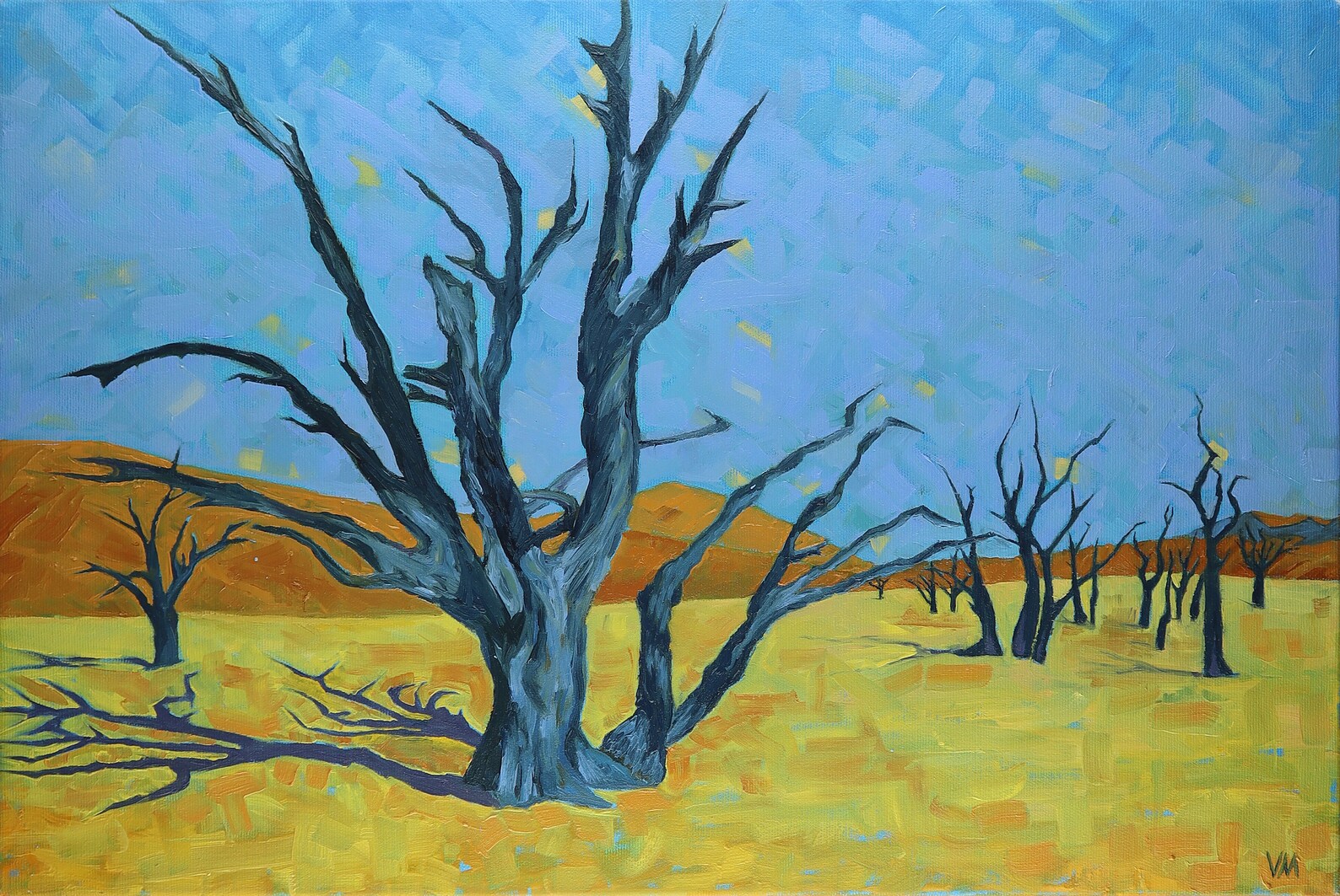 Landscape Original Oil Painting, Modern Landscape, Impressionism Desert ...