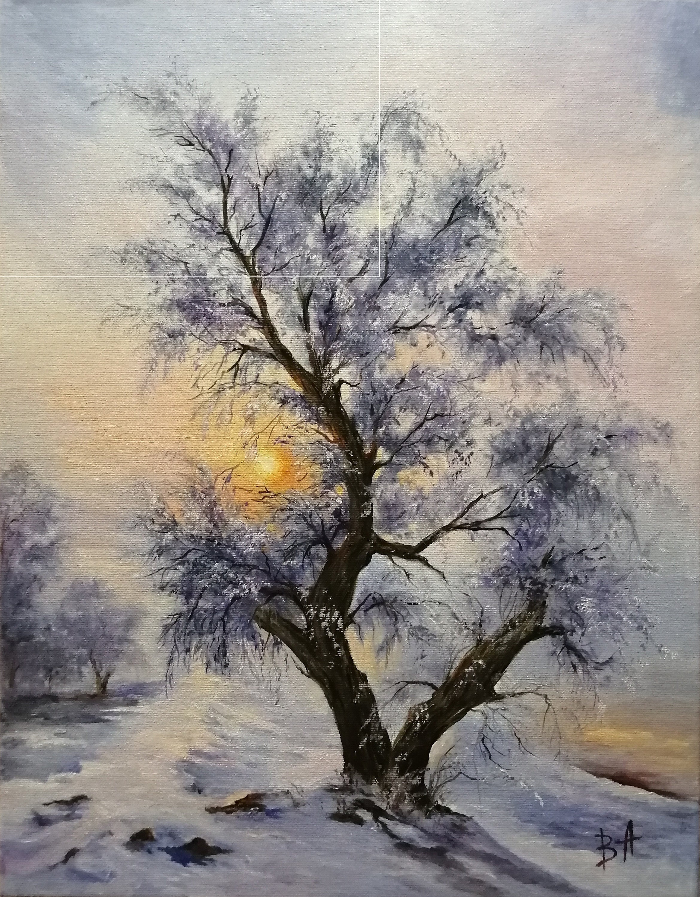 Original Oil Painting on Canvas Tree Painting Landscape - Etsy