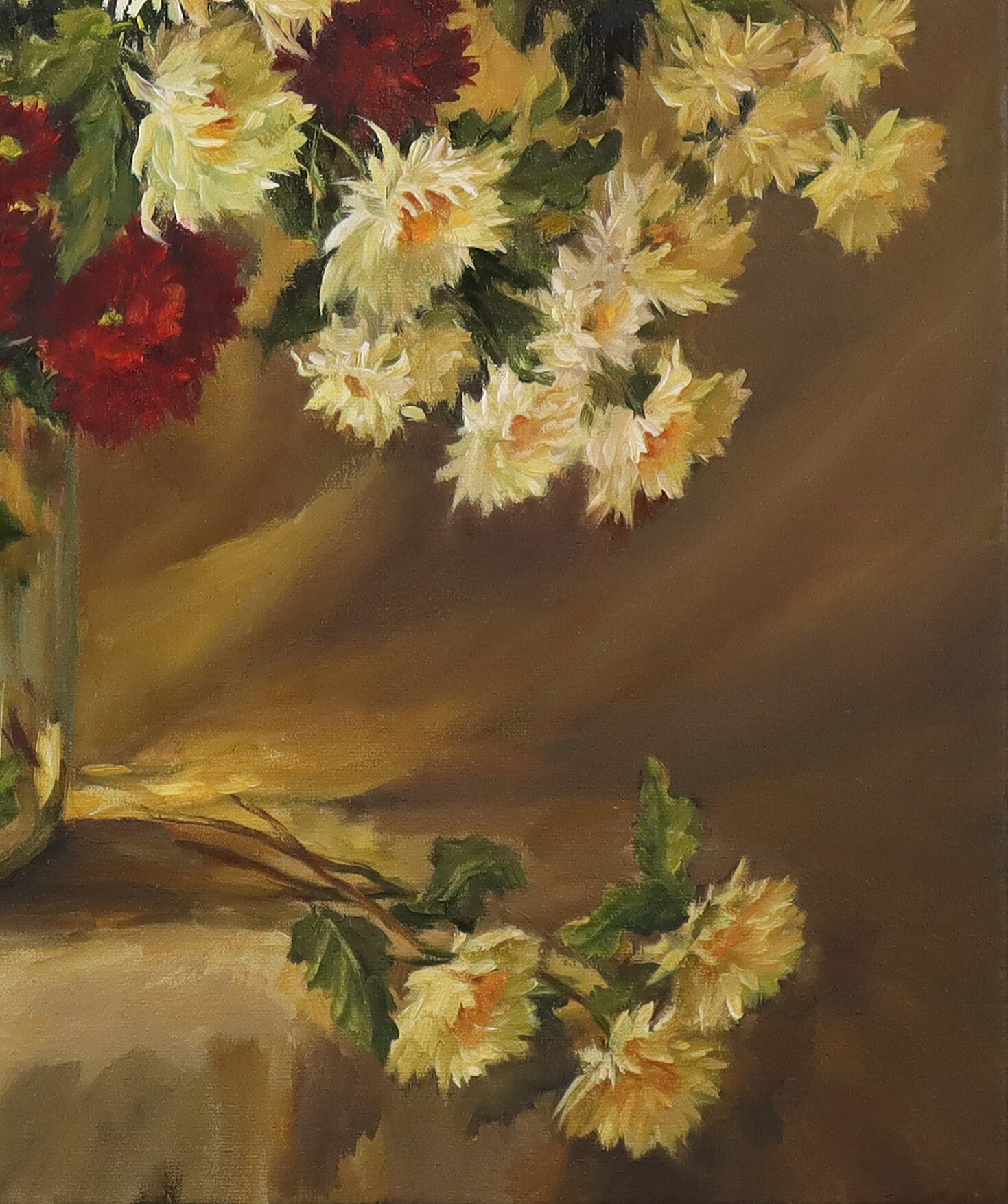 Large Flower Oil Painting on Canvas, Wildflowers Painting, Asters ...