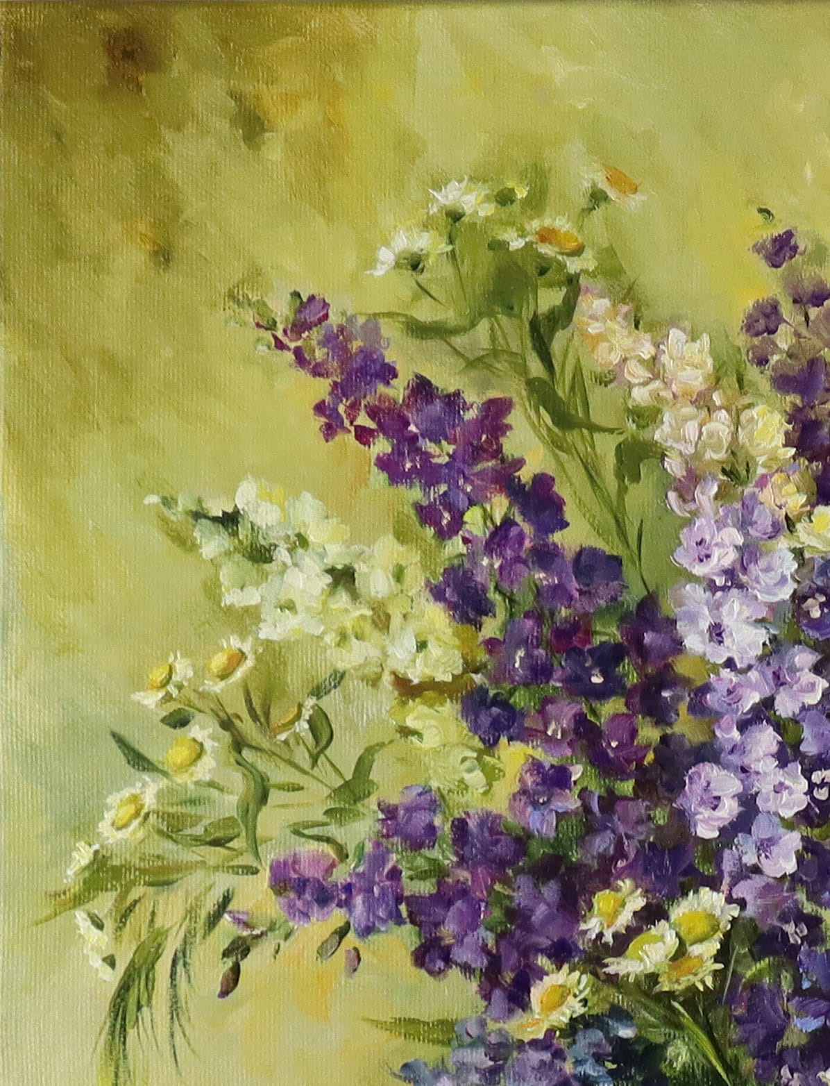Flower Oil Painting on Canvas, Flowers in Vase Painting, Wildflowers ...