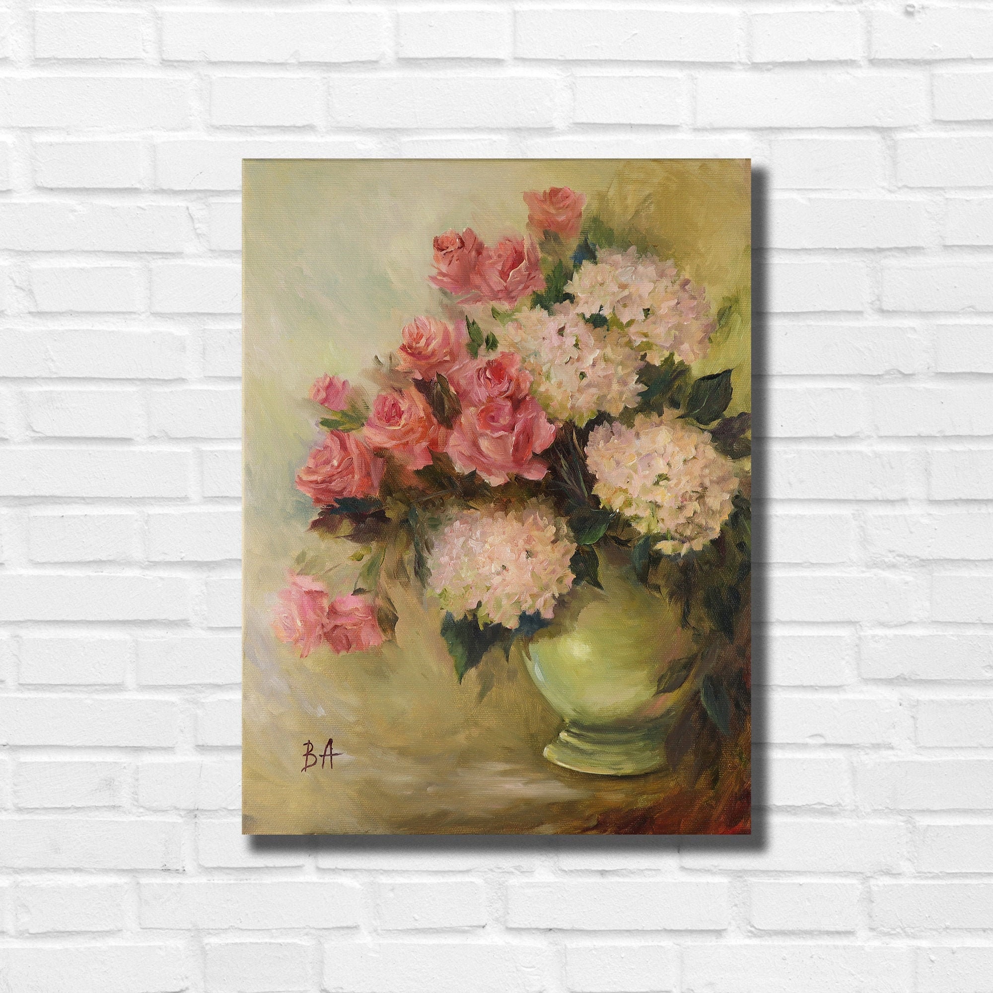 Flower oil painting on canvas Flowers in vase painting | Etsy