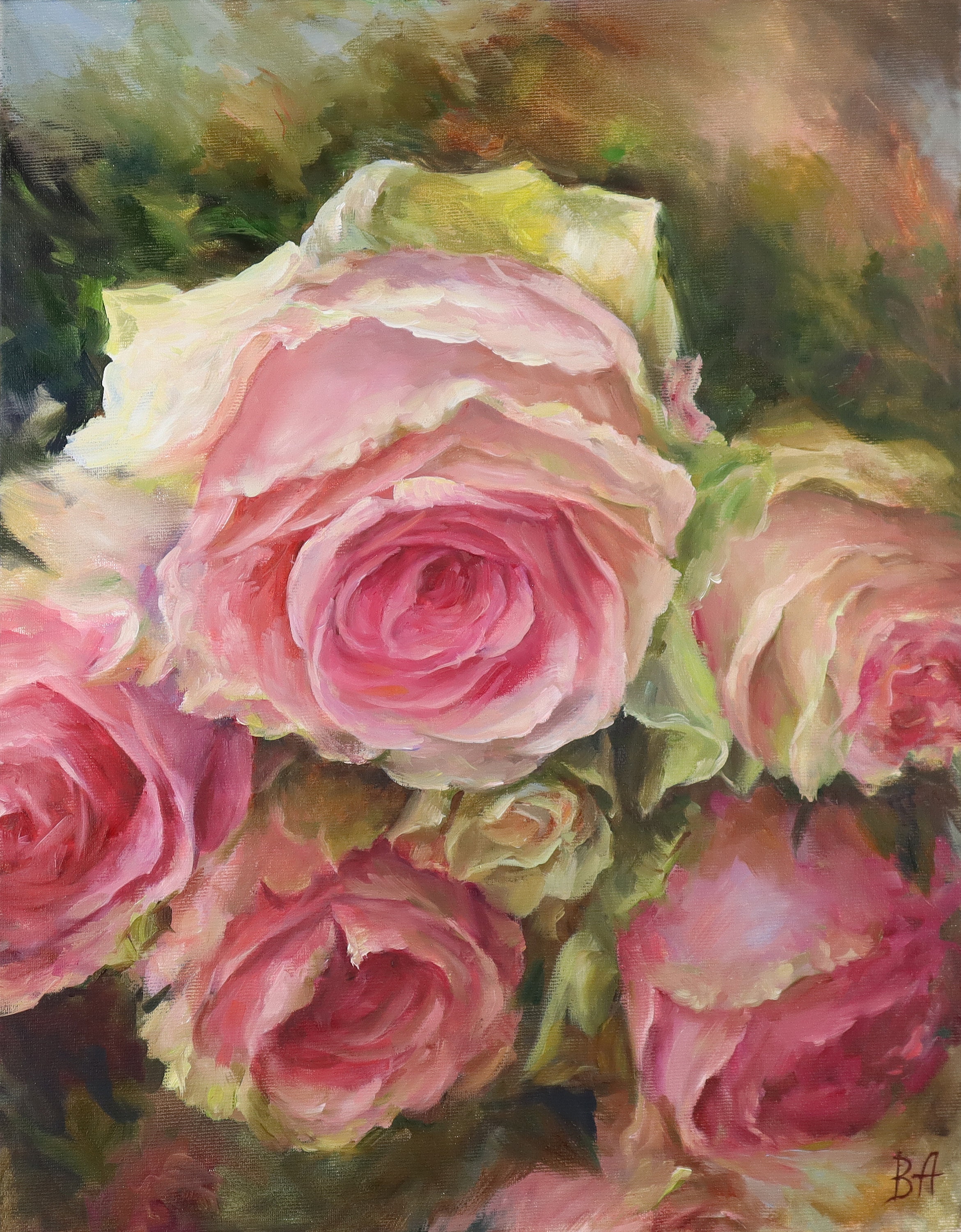 Rose Painting, Pink Flower Painting, Original Oil Panting on Canvas ...