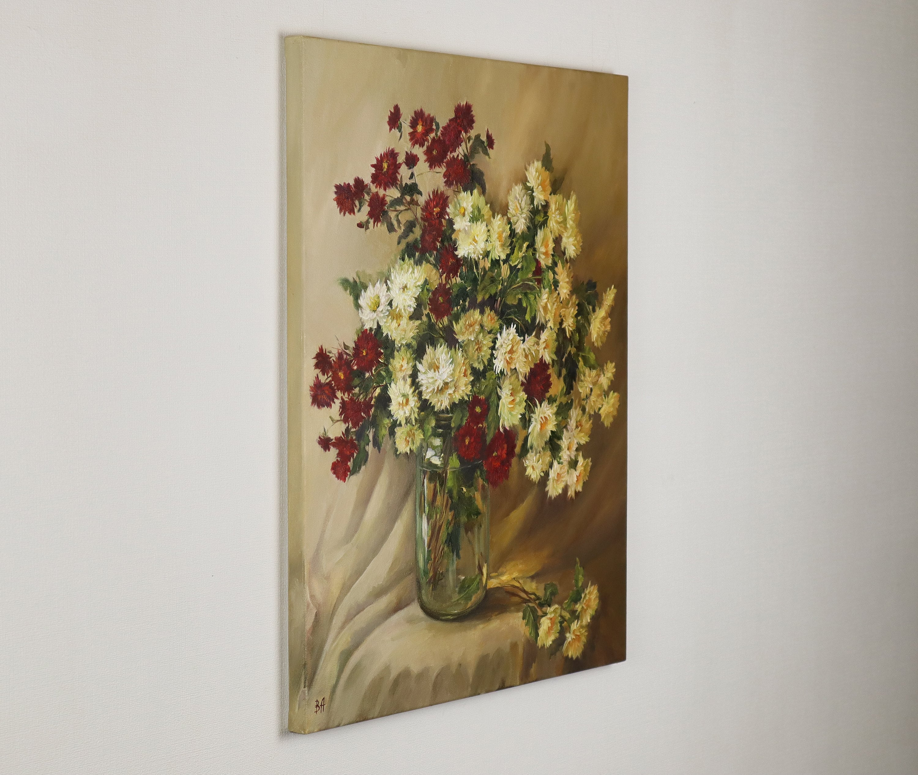 Large Flower Oil Painting on Canvas, Wildflowers Painting, Asters ...