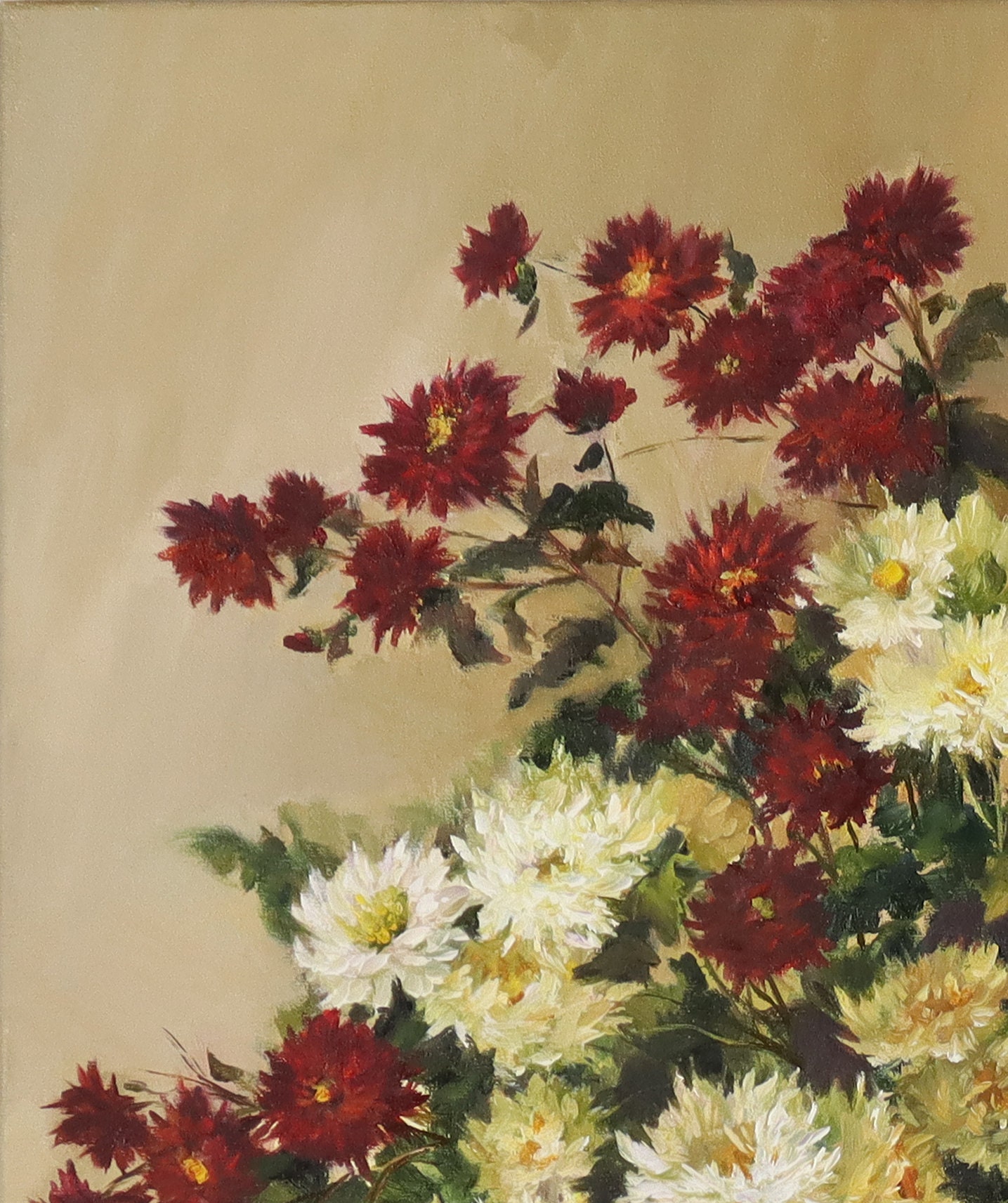 Large Flower Oil Painting on Canvas, Wildflowers Painting, Asters ...