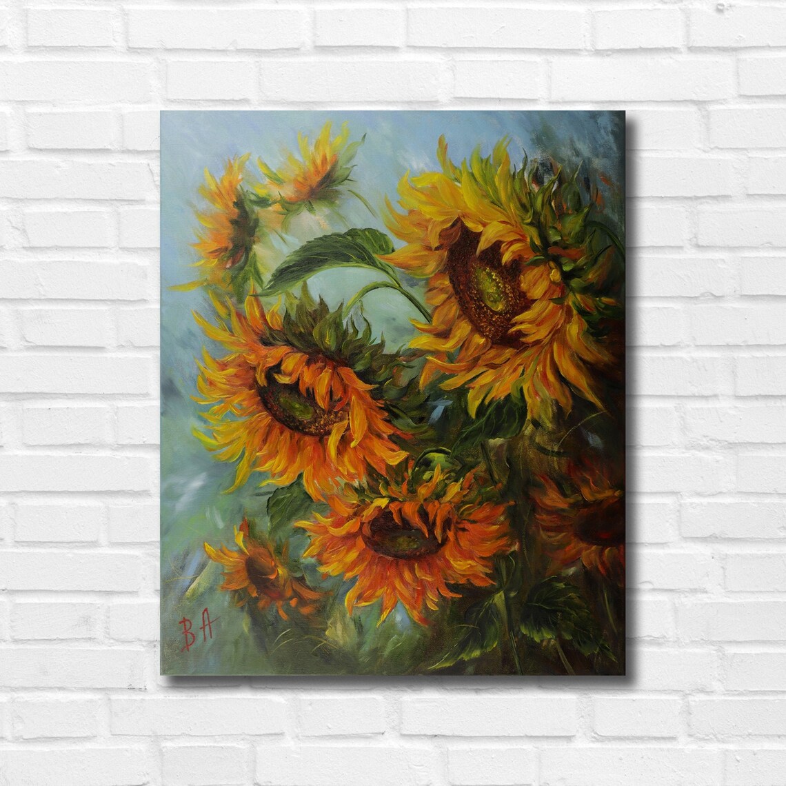 Sunflower Oil Painting on Canvas Flower Painting Sunflower - Etsy