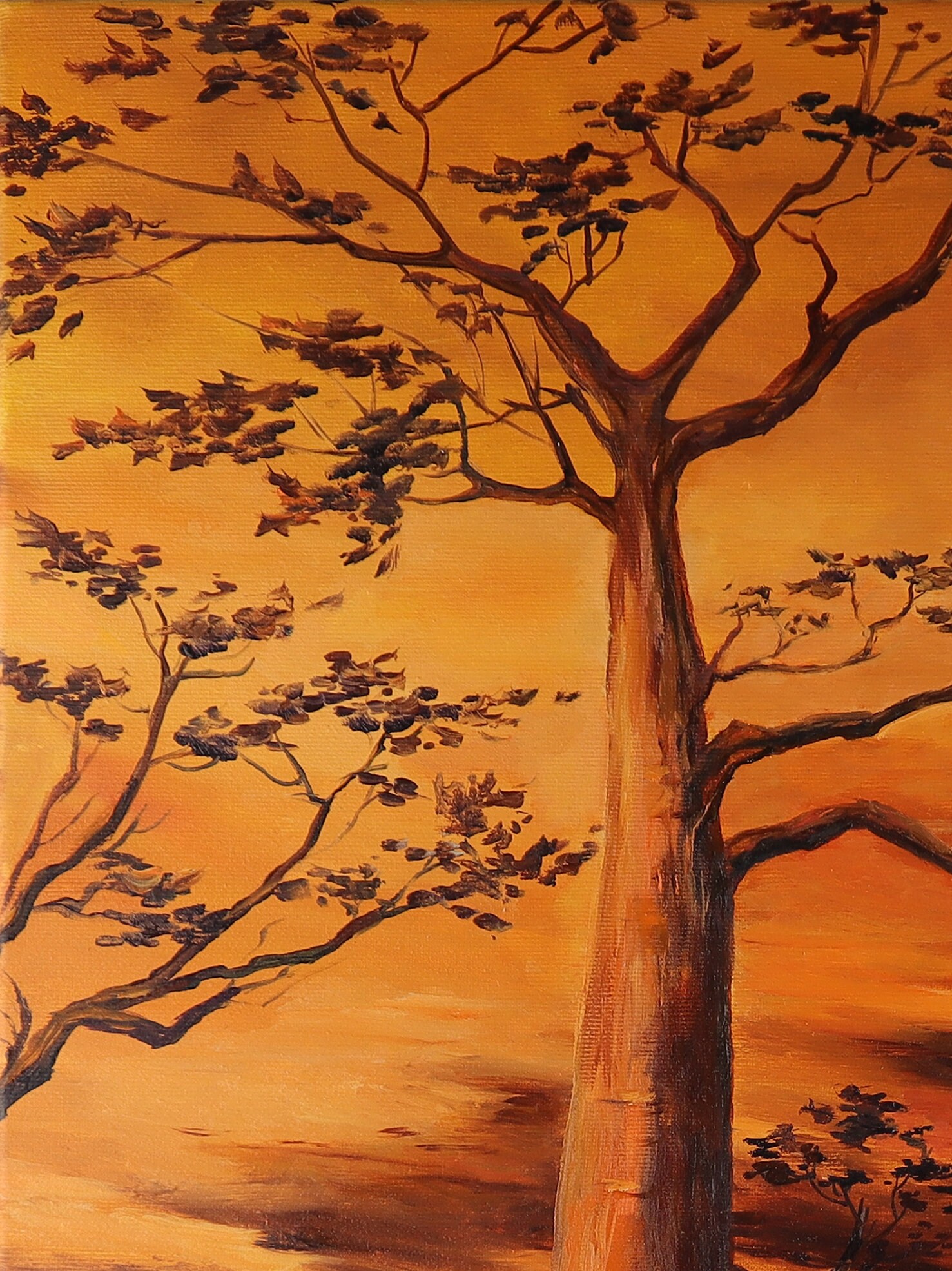 Original Interior Oil Painting, Sunset Painting, African Painting ...