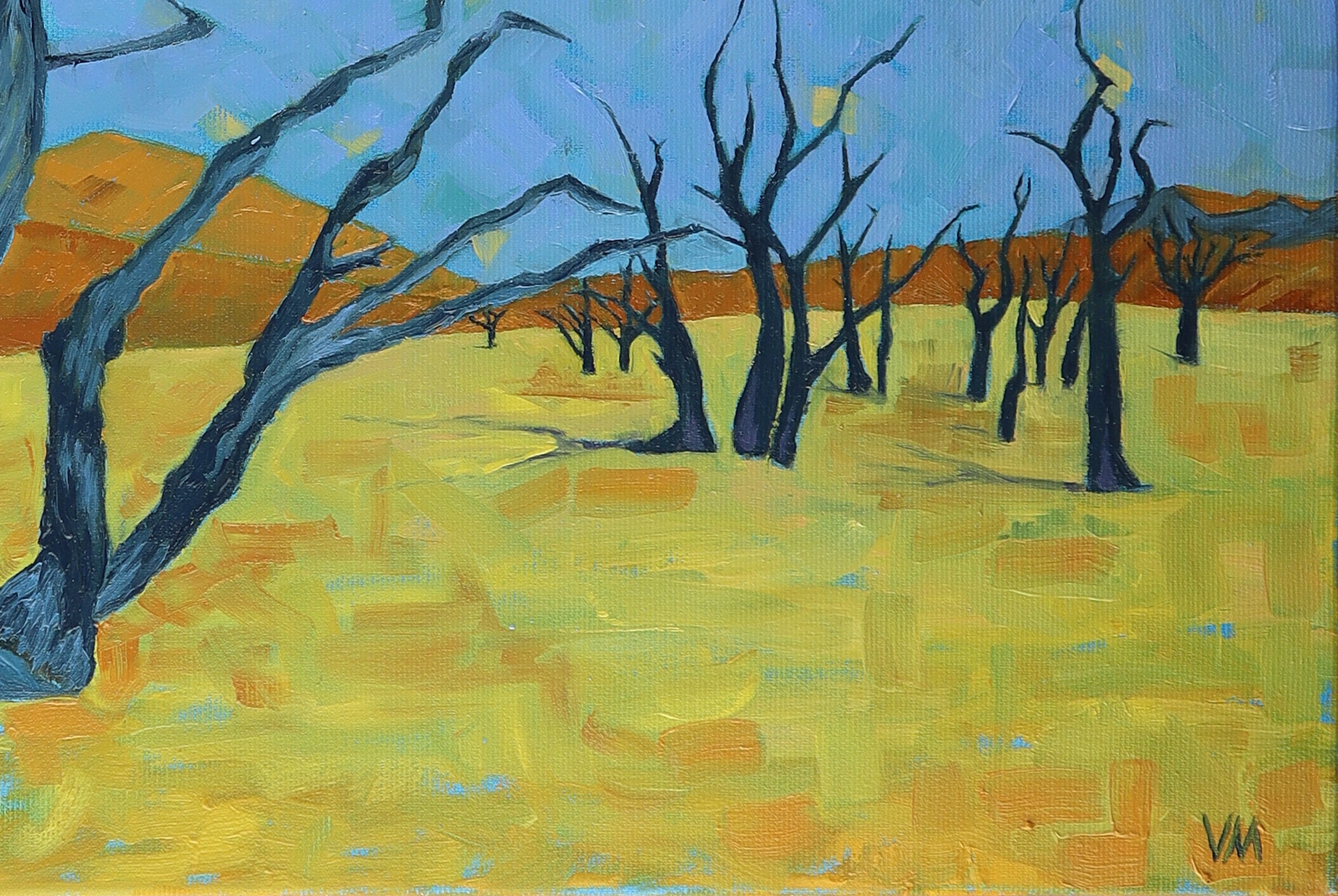 Landscape Original Oil Painting, Modern Landscape, Impressionism Desert ...