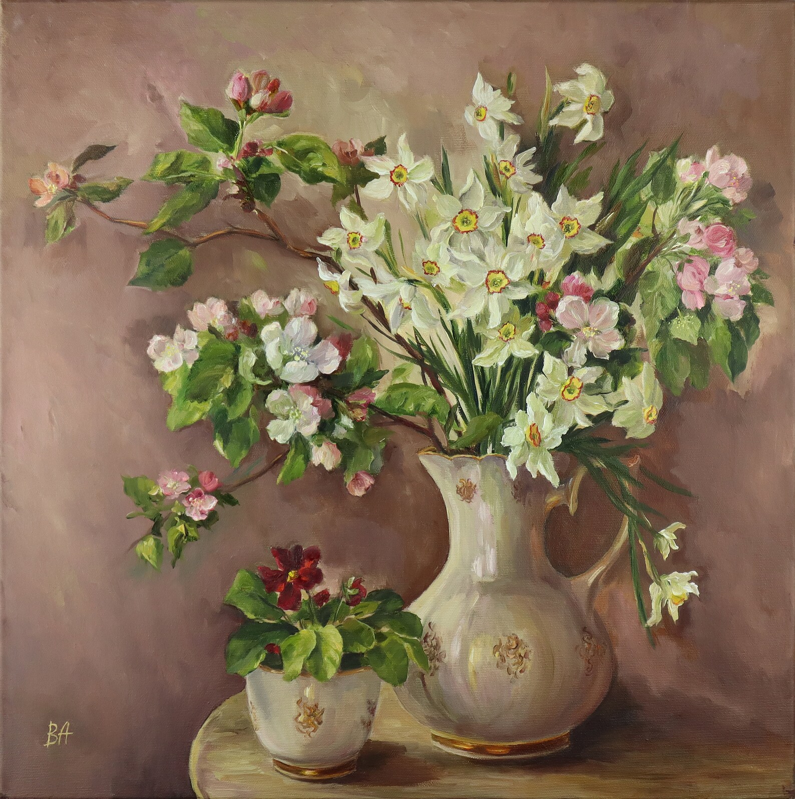 Large Flower Oil Painting on Canvas Flowers in Vase Painting - Etsy