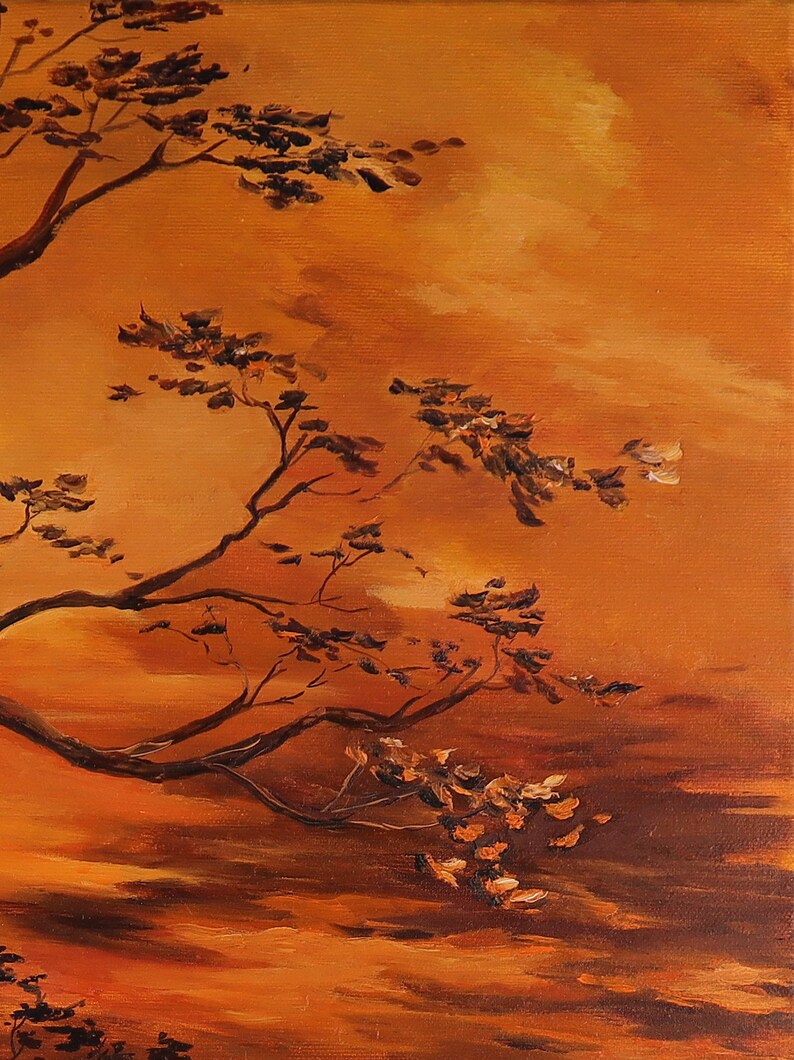 Original Interior Oil Painting, Sunset Painting, African Painting ...