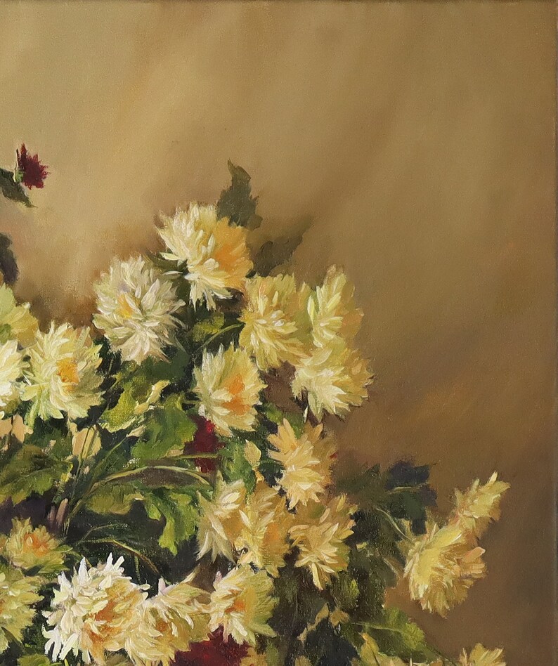 Large Flower Oil Painting on Canvas, Wildflowers Painting, Asters ...