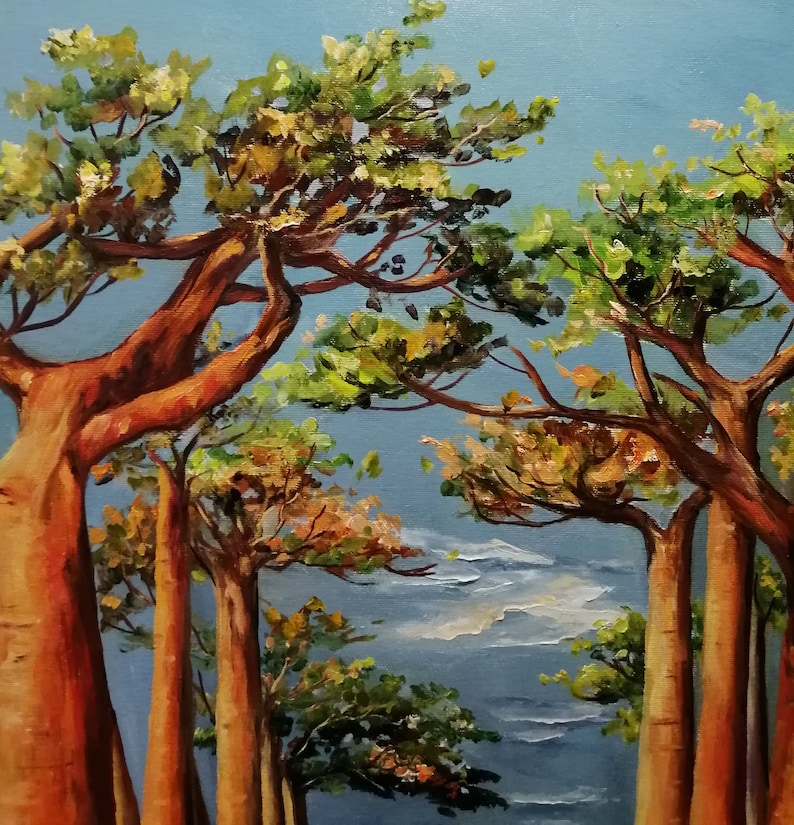Original Interior Oil Painting, African Painting, African Art, Tree Art ...