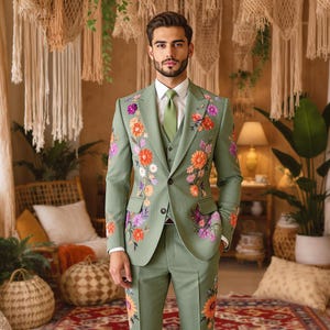 Men's 3 Piece Black Wedding Suit Custom Made Premium Cotton Sunrise ...