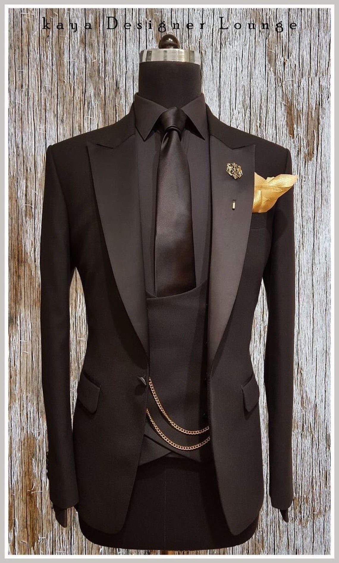 Buy Man Black 3 Piece Suit-bespoke Suit-prom Dinner Party Wear Online ...