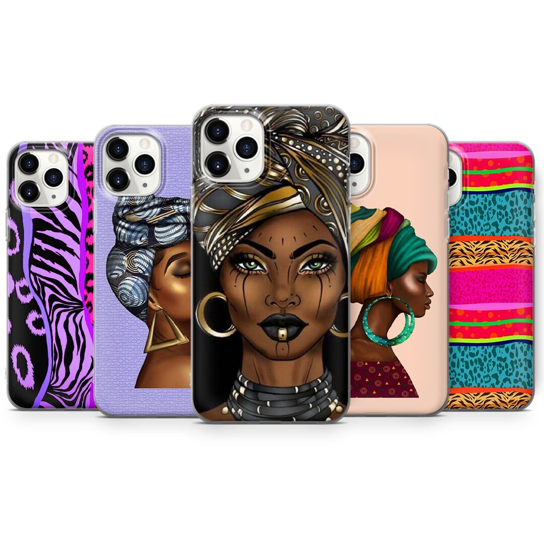 African Woman Phone Case for Fit iPhone 14, 13, 12 Pro, XR, Samsung S22 ...