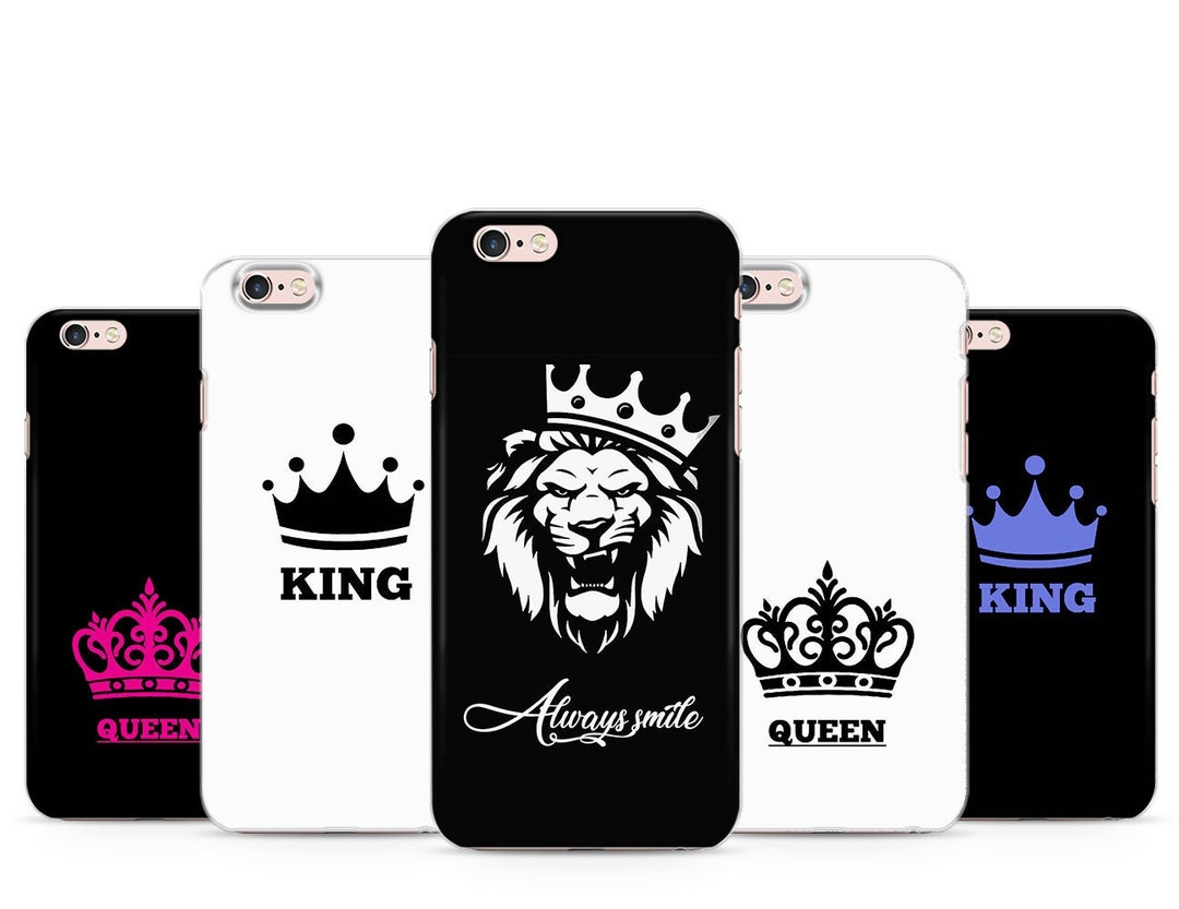 King Queen Symbol Crown Phone Case for Fit iPhone 14, 13, 12, 11, Pro ...