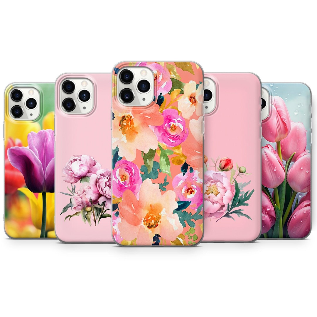 Spring Flowers Tulip Phone Case Cover for Fit iPhone 14, 13, 12 Pro, XR ...