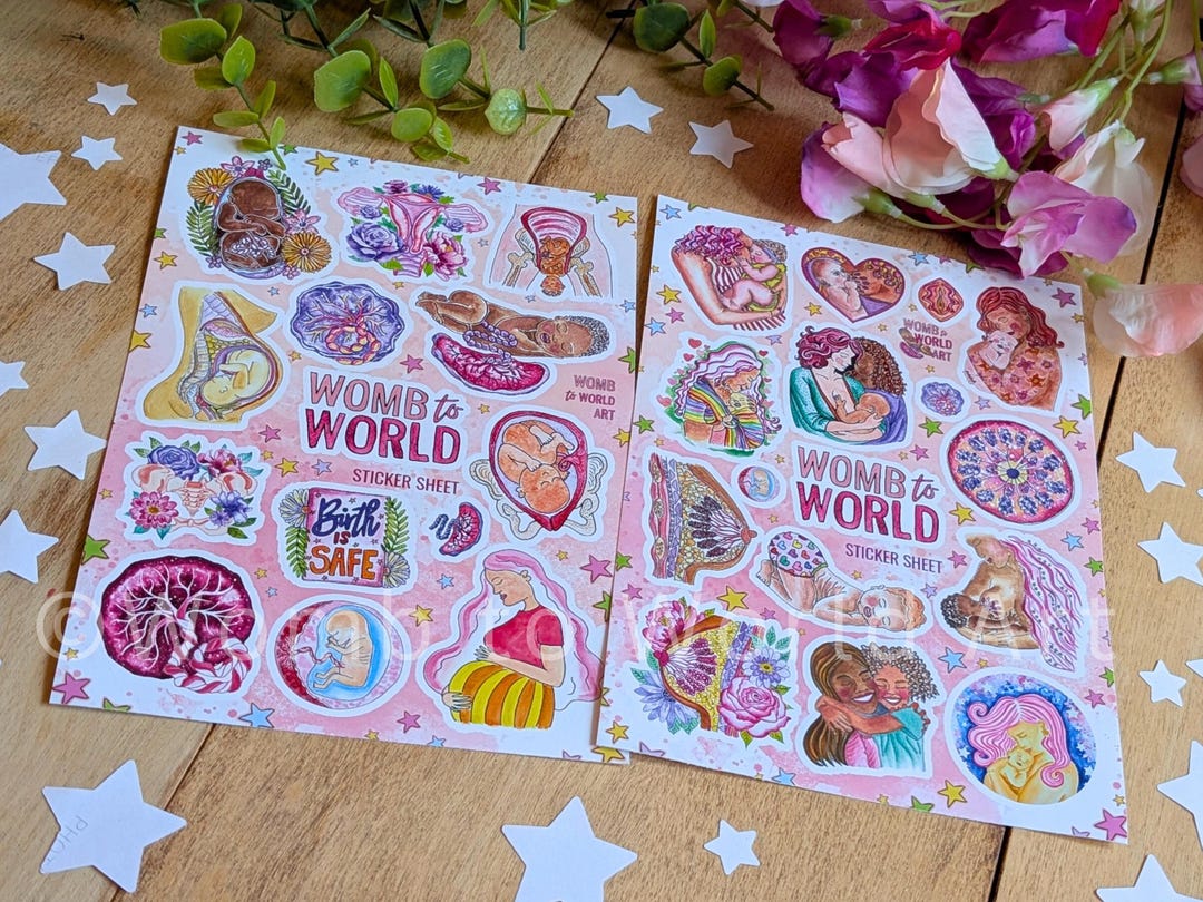 Birth Art Sticker Sheets: Midwifery, Doula, Lactation Stickers - Etsy