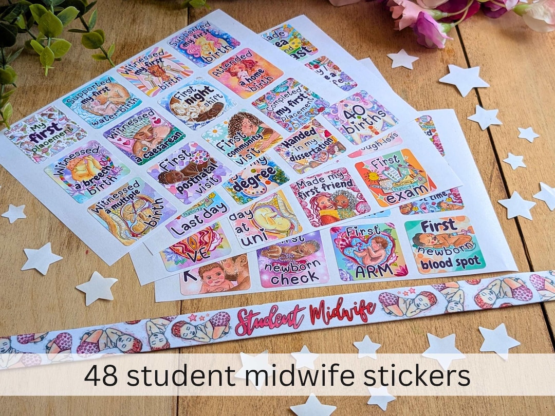 Student Midwife Milestones Reward Stickers | 48 Celebration Stickers ...