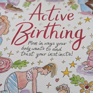 Birth Positions A3 250gsm Poster Print | Active Labour | Antenatal Education | Doula | Midwife ...