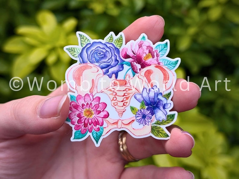 Pelvis Art Magnet: Floral Anatomy Gift for Midwife, Doula - Etsy