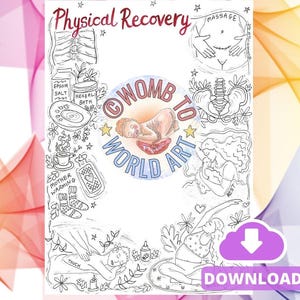 Colouring Illustrated Visual Postpartum Plan Template | Doula Materials ...