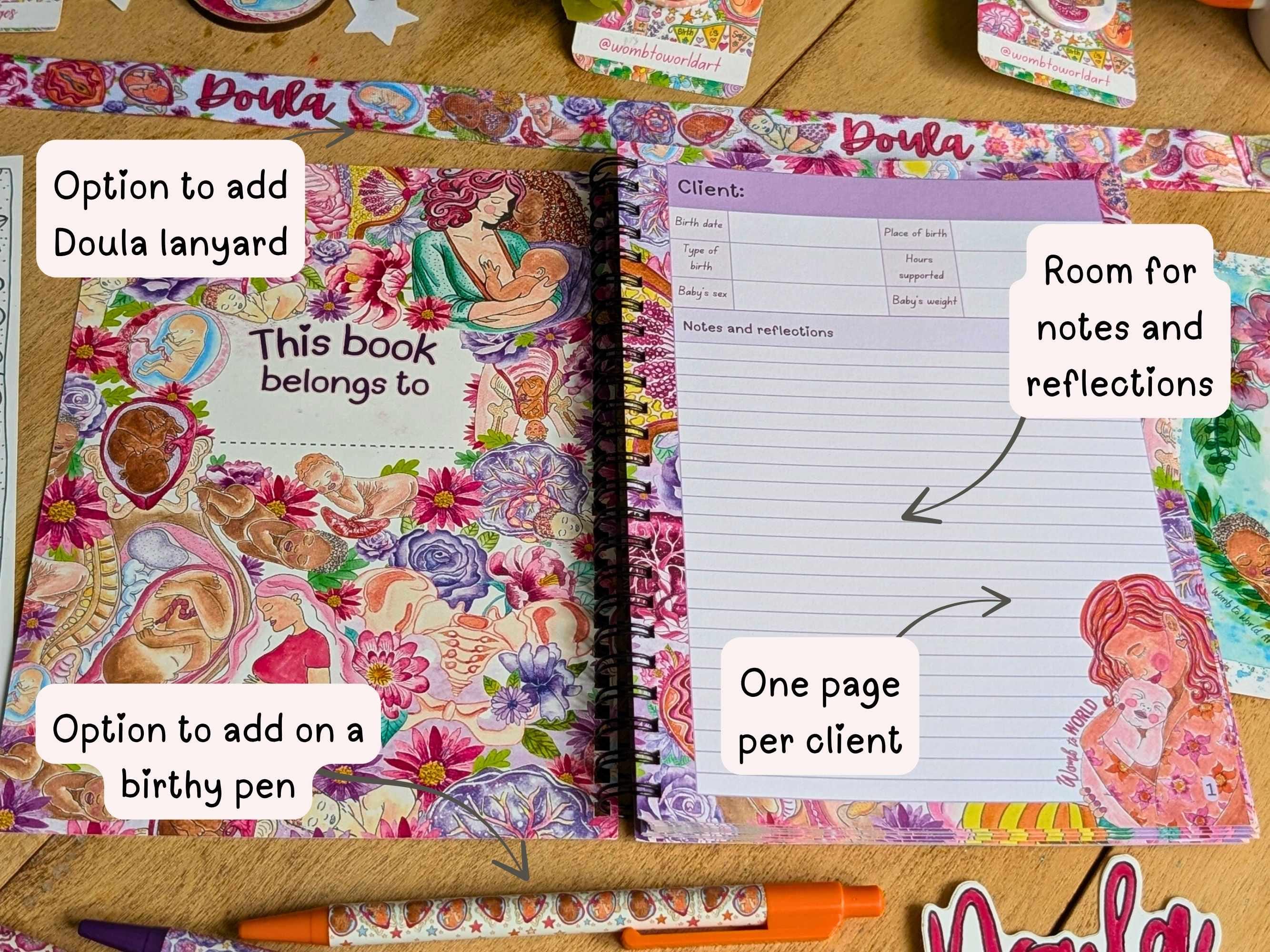 Doula Birth Record Diary Book: Client Tracker, Births Reflection ...