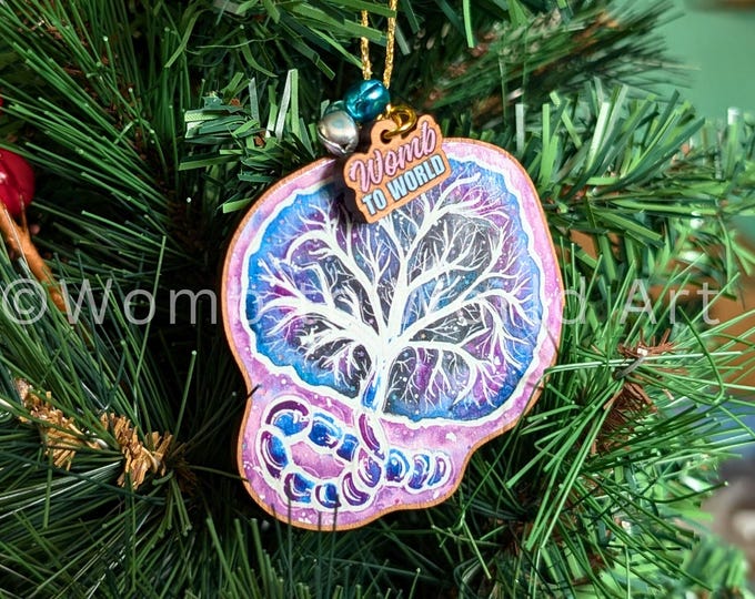 Placenta Christmas Tree Decorations | Wooden Hanging Birth Art Pendants ...