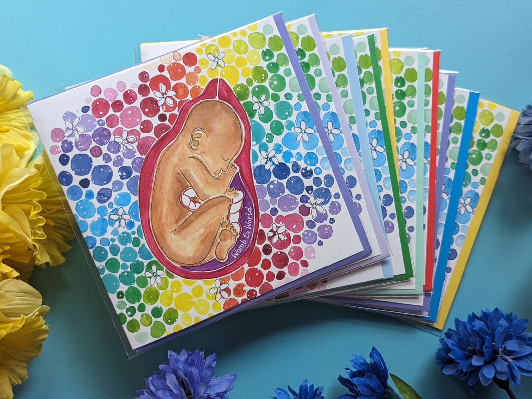 Rainbow Womb Baby Pack of Doula Client Cards | Hypnobirthing Goody Bags ...
