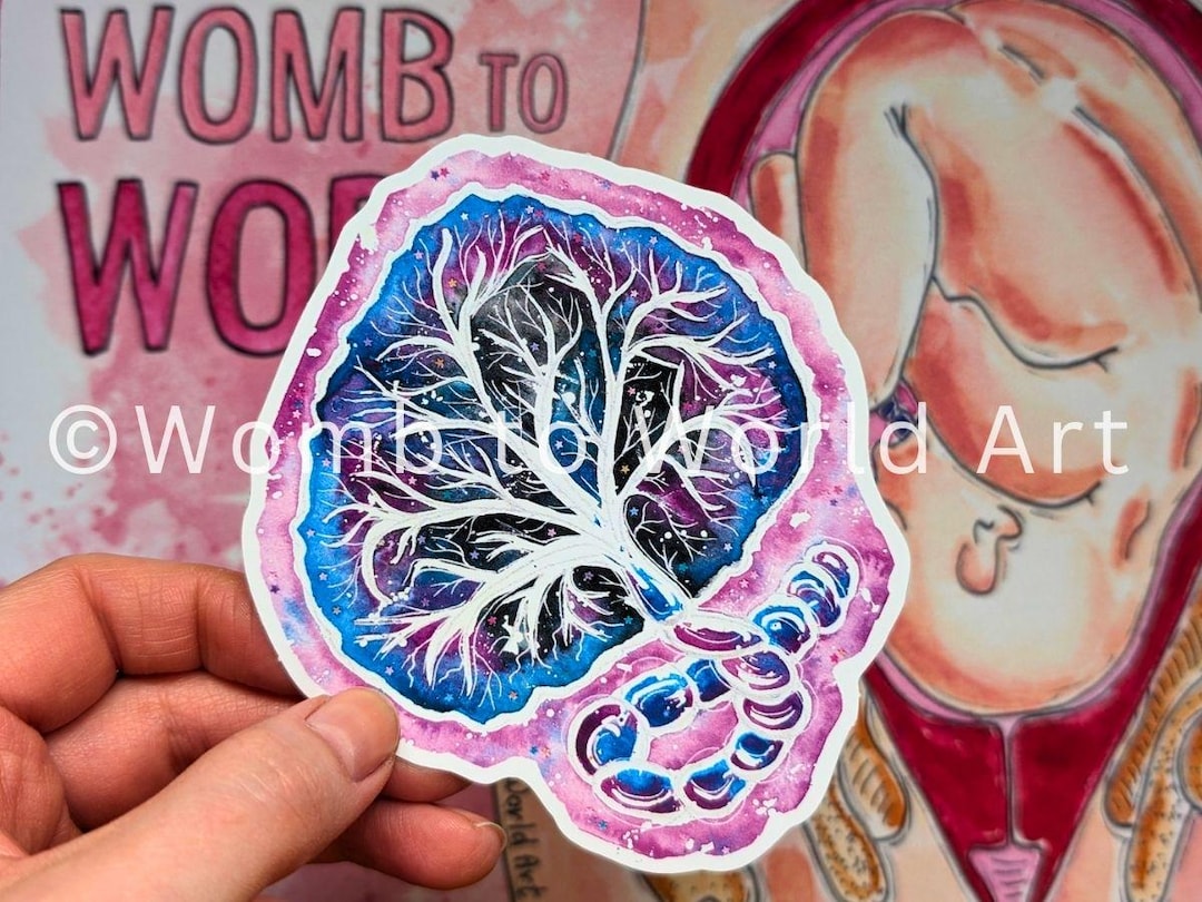 Placenta Art Sticker 10cm | Placenta Specialist Gift | Doula Thank You ...