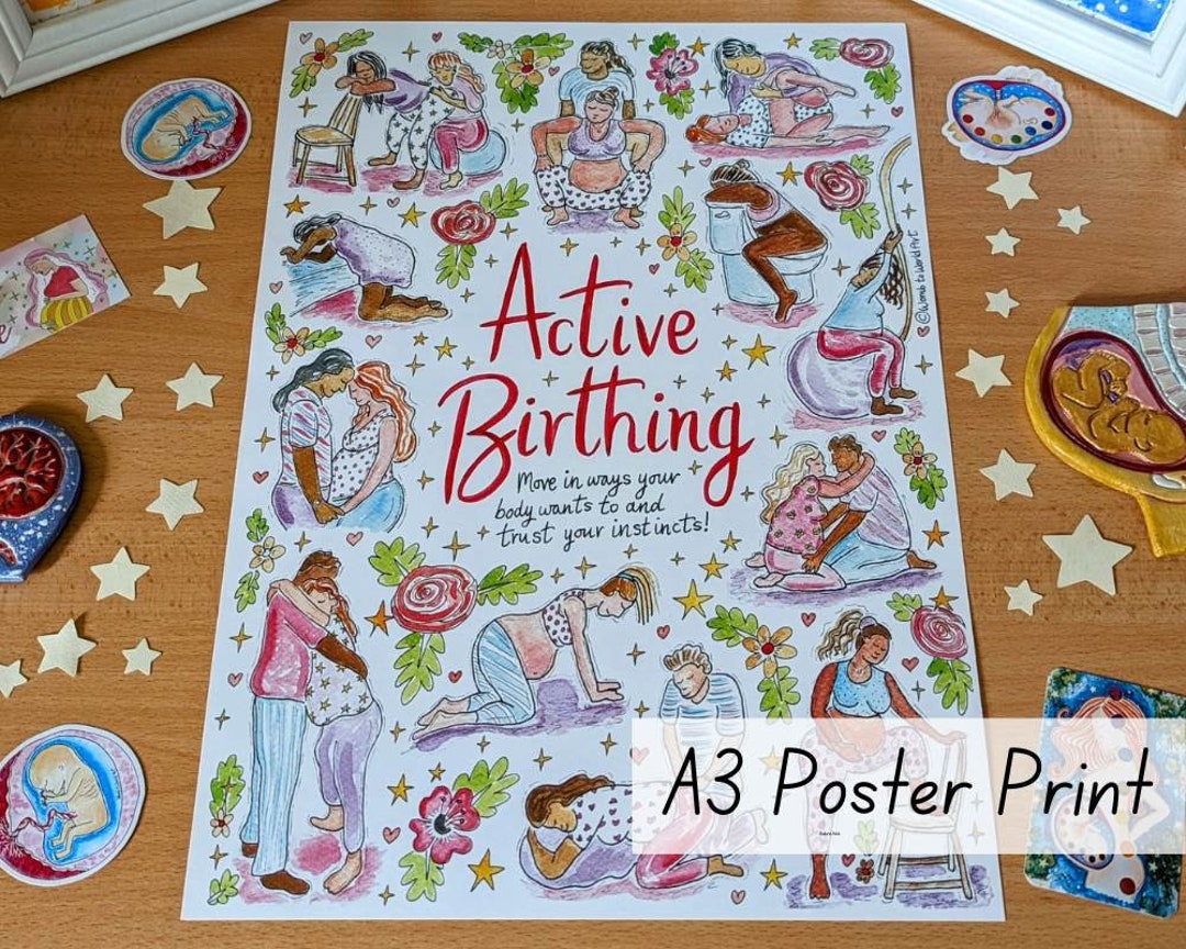 Birth Positions A3 250gsm Poster Print Active Labour - Etsy