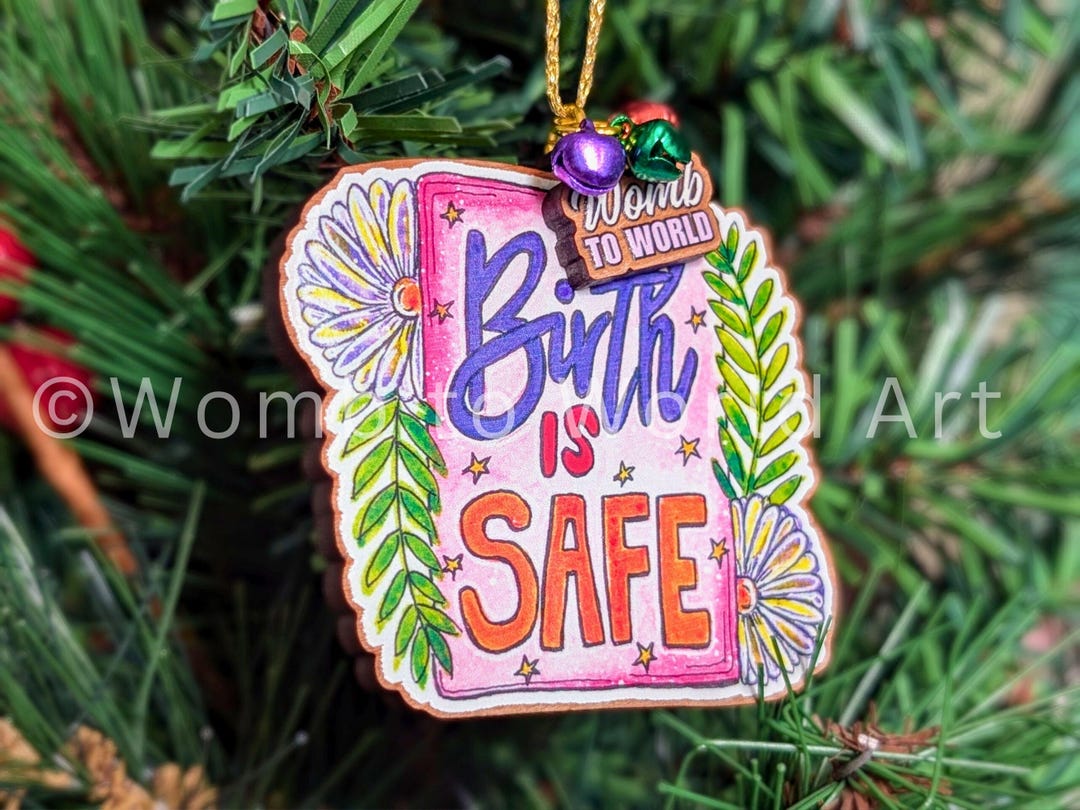 Birth Affirmation Christmas Tree Decorations Wooden Hanging Birth Art ...