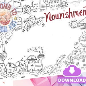 Colouring Illustrated Visual Postpartum Plan Template | Doula Materials ...