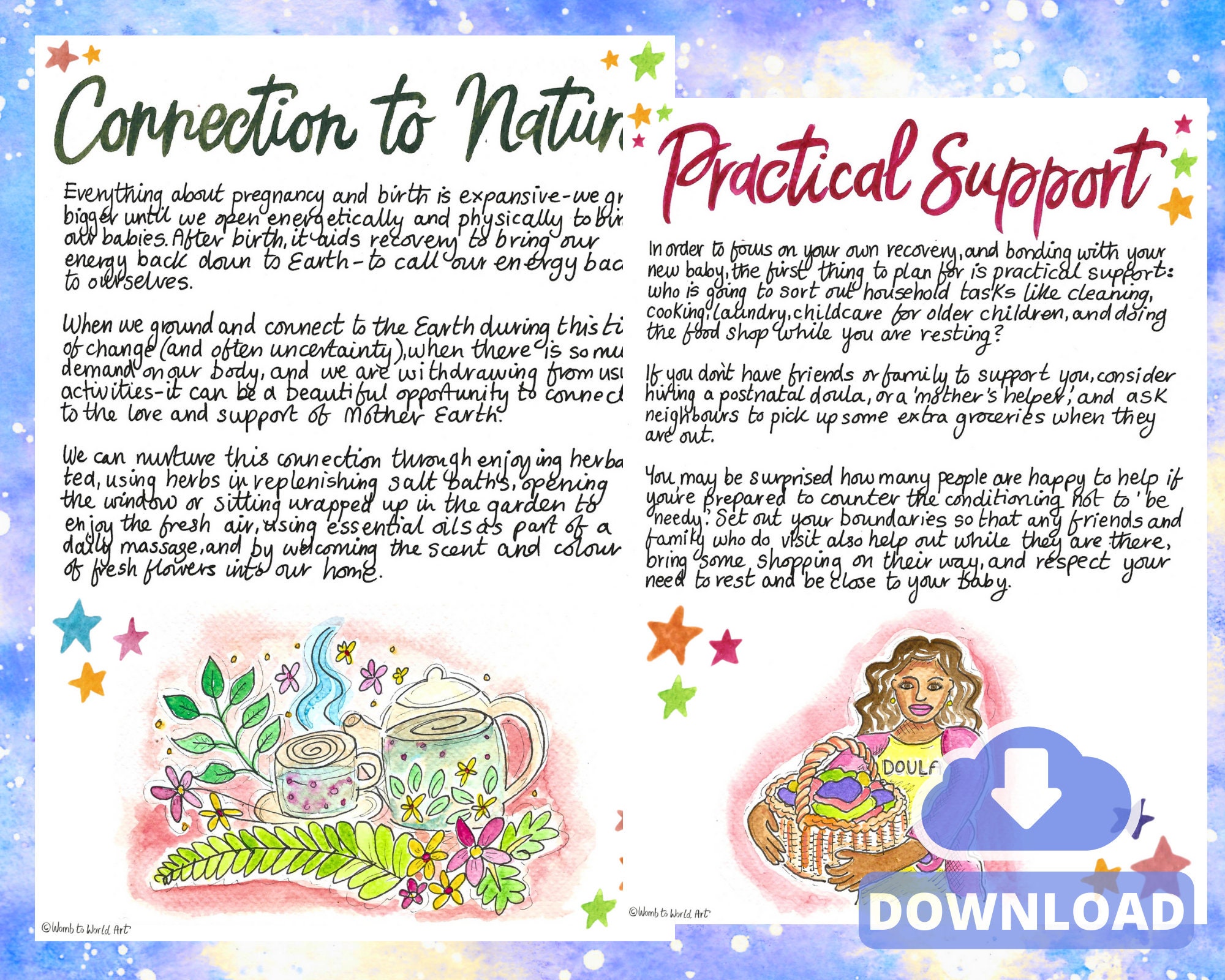 Holistic Postpartum Plan PDF Handouts Download Doula Materials ...