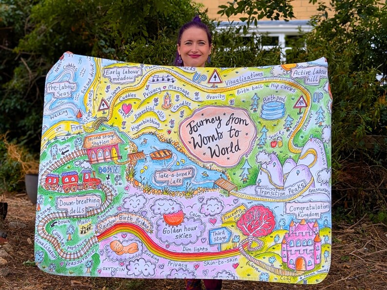 Birth Map Fleece Blanket: Antenatal Education, Doula Gift (140x103cm) - Etsy UK