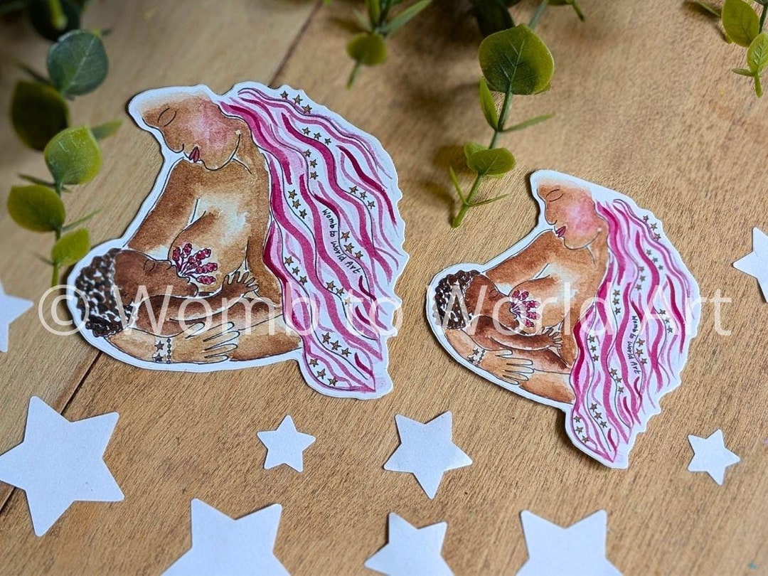 Breastfeeding Art Sticker 8cm or 10cm | IBCLC Stickers | Midwife Thank ...