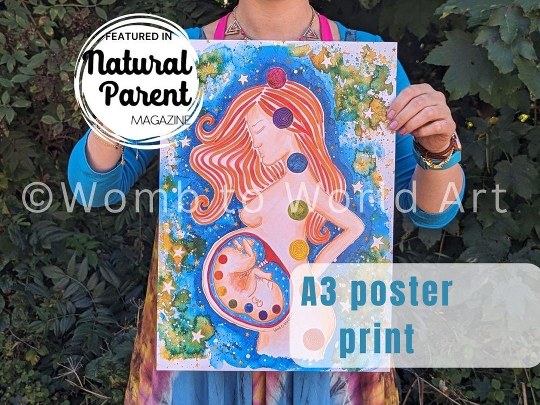 Pregnancy Chakras Womb 250gsm A3 Poster Print | Spiritual Pregnancy ...